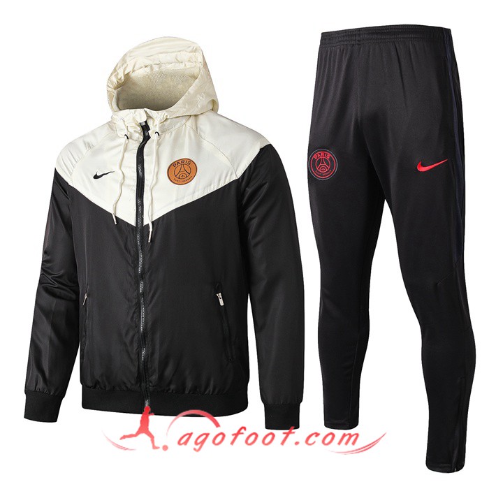 Nouveaux Ensemble Coupe-Vent Survetement Foot PSG NIKE Jaune Noir 19 20
