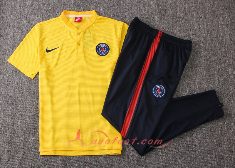 Nouveau Ensemble Polo Paris PSG + Pantalon Jaune 19 20