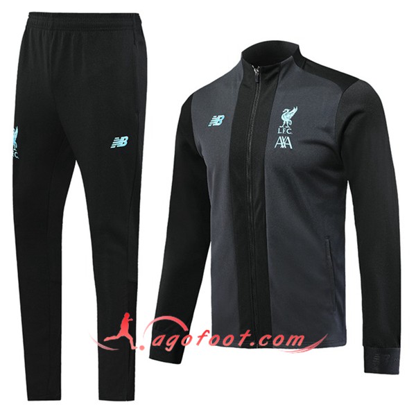 Nouveaux Ensemble Survetement de Foot - Veste FC Liverpool Noir Edition ...