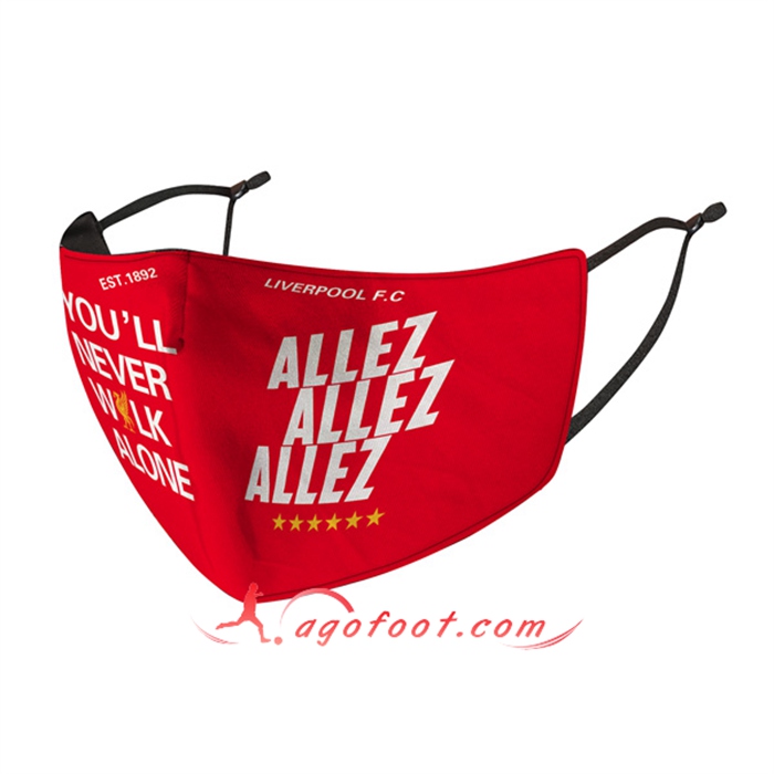 Jeux De Nouveau Masques Foot FC Liverpool Rouge Reutilisable